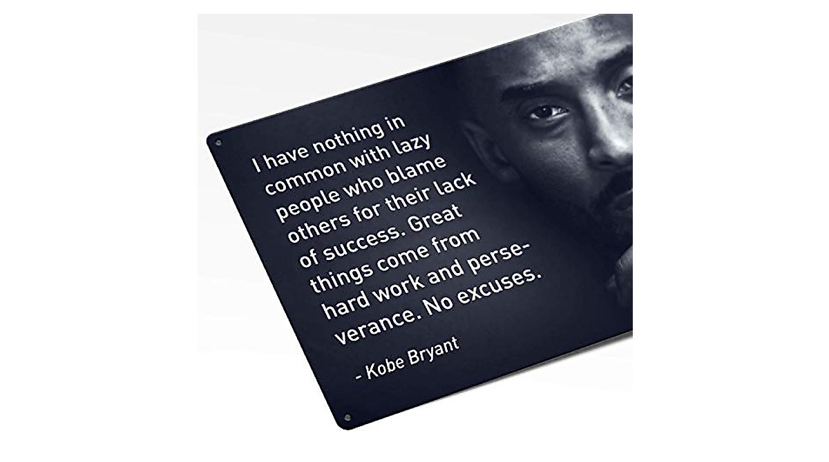 Kobe Bryant Motivational Metal Sign – Inspire Hard Work & Perseverance