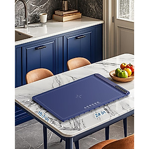 Food Warming Mat - Fast Heating Silicone Electric Warming Tray with 4 Level Temperature, Raised Feet Protects Table, Roll Up Buffet Hot Plates Heat Pad, Portable Food Warmer for Parties Home Travel