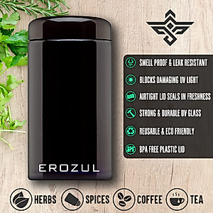 Erozul 500 ml (1 oz) Screw Top Airtight Wide Mouth Ultraviolet Glass Jar with High UV Protection