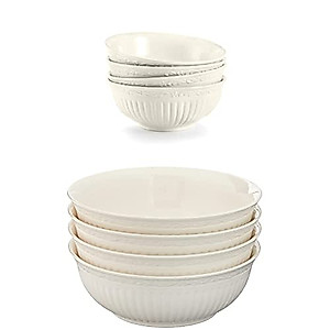 Mikasa Italian Countryside Fruit Bowl, 5-1/4-Inch, Set of 4 Italian Countryside Soup/Cereal Bowl, 7-Inch, Set of 4