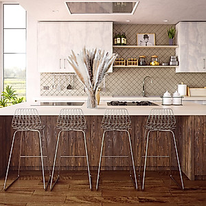 MnS Glam 75 Pc Natural Dried Pampas Grass-25 Pc Cream White Pampas/ 30 Pc Brown Pampass/ 20 Pc Beige Pompus Reed Grass 17.5" Fluffy Stems Dry Pompous Bouquets for Home Decor Wedding Flower Arrangement