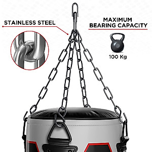 RDX Heavy Duty Boxing Punching Bag Iron 4 Panel Chains Wall Mount Punching MMA Training Hanger