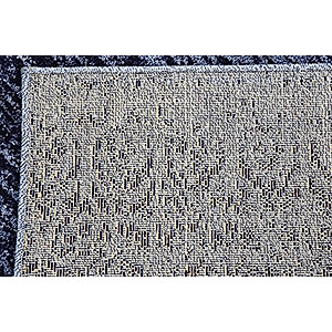 Unique Loom Del Mar Collection Area Rug-Transitional Inspired with Modern Contemporary Design, Rectangular 4' 0" x 6' 0", Blue/Navy Blue