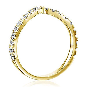 Kobelli Chevron Point Diamond Ring - yellow-gold / 8.0