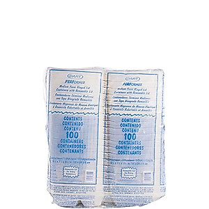 DART 85HT3R Med Perforated 3 Comp Foam Hinged Container, 8.5 Inches (Case of 200), original version,White