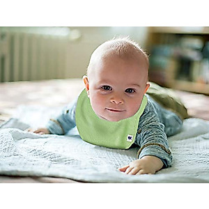 SPINFOX 12 Pack Waterproof Baby Bibs for Girls Terry Drool Bib Cotton Solid Knit Infant Feeding Bibs -Girl