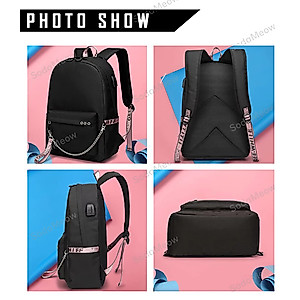 Genshin Impact Backpack Bag Xiao Klee Raiden Shogun Rucksack Keqing with USB Charging Port, Free Keychain (24)