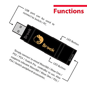 Brook Wingman NS converter- Support Xb Series X/S/One/360, PS5/PS4/PS3, Xb Elite 1/2, Switch Pro Controllers on Switch and PC(X-Input) Console, Consoles Adapter, Support Turbo and Remap