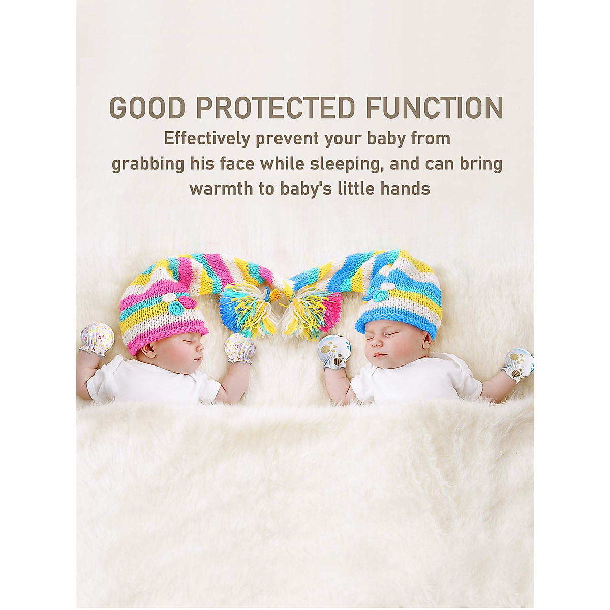 Syhood Newborn Baby Mittens No Scratch Unisex Baby Gloves for 0-6 Months Boys Girls(17 Pairs)