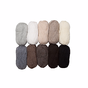 Knit Picks Wool of The Andes 100% Wool Worsted Weight Yarn Pack (10 Balls - Neutral)