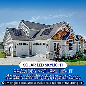 Solar Flush Mount Ceiling Lights - Remote Controlled Skylights Hybrid (2 Sets)