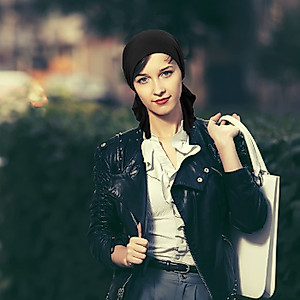 Oumrote 4 Pieces Soft Cotton Chemo Headwear for Women, Stretch Pre-Tied Chemo Head Scarves for Cancer