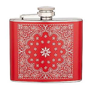 Red Bandana 5 oz. Stainless Steel Flask