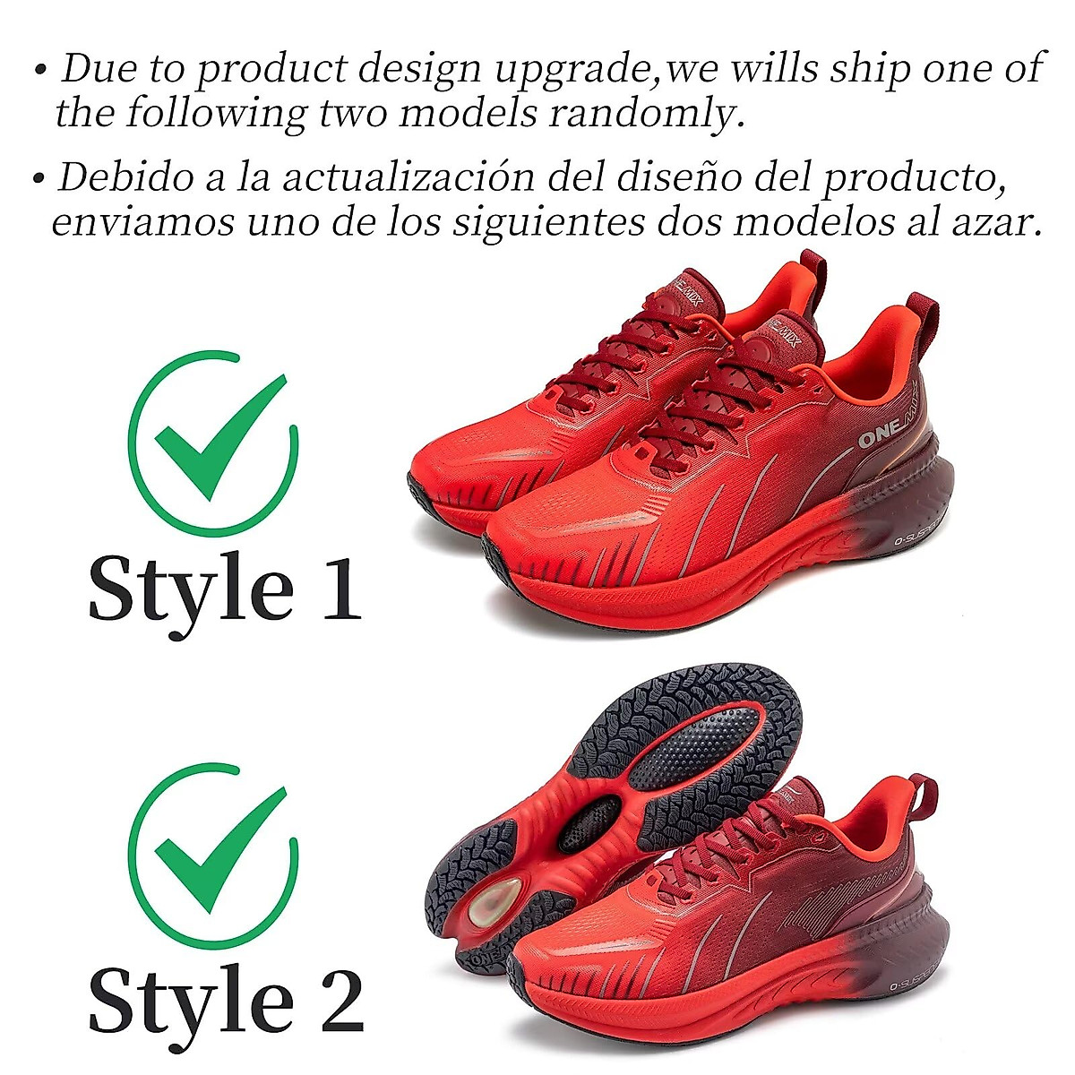 ONEMIX Breathable Men's Max Cushioned Walking Shoes with Arch Support for Plantar Fasciitis Flat Foot Pain Relief Air Lightweight Jogging Running Sneakers Shoes Non Slip Thick Sole,Red,Size 9.5