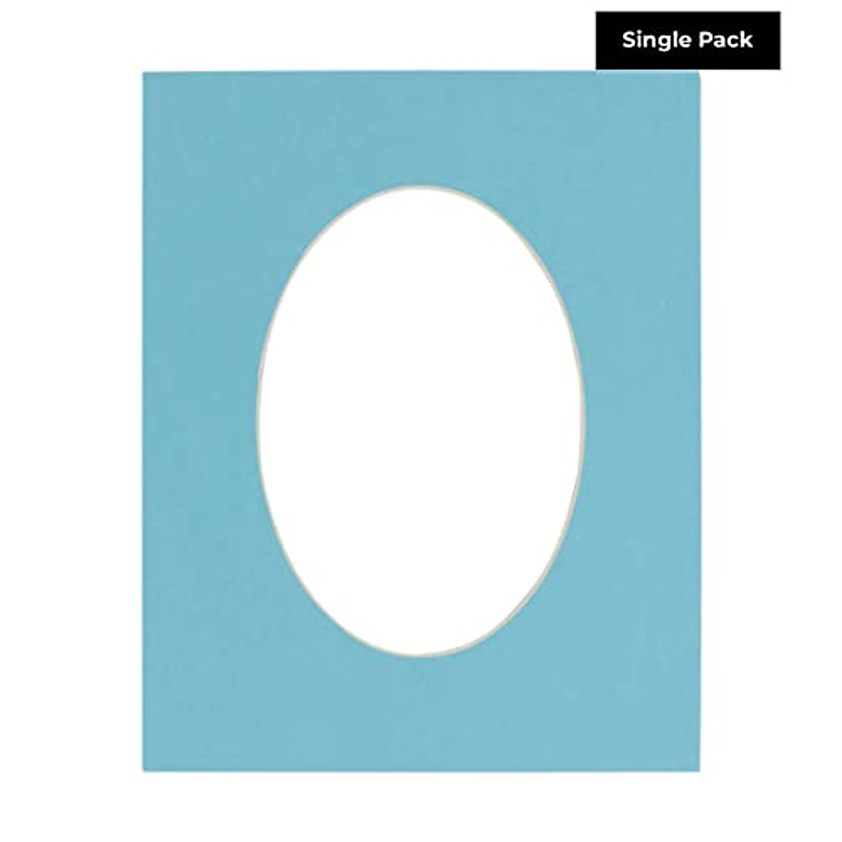 16x24 Mat Bevel Cut for 12x21 Photos - Precut Aqua Blue Oval Shaped Photo Mat Board Opening - Acid Free Matte to Protect Your Pictures - Bevel Cut for Family Photos, Pack of 1 Matboard Show Kit with