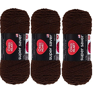 Red Heart Super Saver Yarn (3-Pack) Coffee E300-365