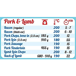 Celsius Metric Version Air Fryer Cooking Times All-in-One Magnet Accurate Guide Big Text Easy to Read Oilproof Air Fryer Accessories Handy Quick Cheat Sheet Chart 8”x11” Kitchen Gift Recipe Cookbook