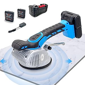 CAPTOK Tile Vibration Machine Automatic Suction Vibrator 10,000mAh 2 Batteries Tile Leveling Tiling Machine 6 Speed Handheld 18,000VPM
