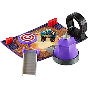 Mattel ​Disney and Pixar Cars Toys, Mini Racers On-the-Go Show Time Playset with 1 Mini Ivy Truck, Accessories & Portable Case