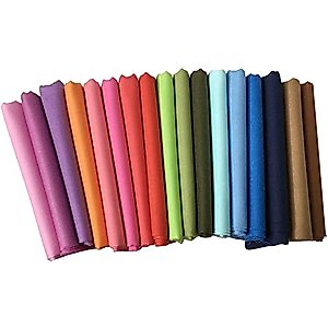 Qililandiy 17 pcs 18" x 22"（46 * 56cm）Cotton Fat Quarter Bundle Assorted Colors Fabric Bundle Quilting Fabric for Sewing and DIY Crafting