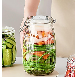 Nexboraque 9 Pack Glass Fermentation Weight, Easy Grip Fermenting Weights Canning Weights and Pickling Glass Weight for Wide Mouth Mason Jar, Clear