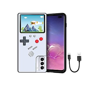 KJArrow Gameboy Case for Samsung Galaxy S22 Ultra - 36 Built-in Games, Slim Fit, PC+TPU, White