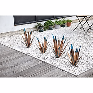 Homight Metal Agave Plants Outdoor Decor Mexican Yard Art Plants Garden Decor for Outside Metal Art Flowers Gifts for Butterflies Bees Birds for Gifts (3big)