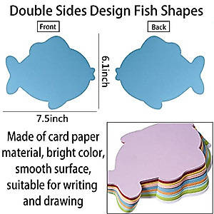 144 Pieces Large Fish Cutouts Paper Fish Shapes Assorted Color Ocean Fish Cut Outs Classroom Decoration Cut-Outs for DIY Kids Craft Projects Bulletin Board Spring Summer Theme School Party