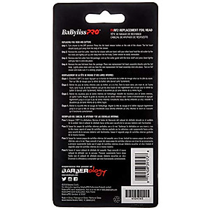 BabylissPRO Replacement Foil Shaver Head with 2 Cutters for FXRF2 SILVER