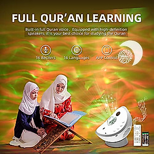 Equantu Quran Galaxy Night Speaker - Galaxy Night Light Quran Speaker - Quran Moon Projector Night Light SQ958