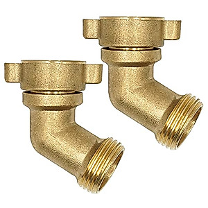 Garden Hose Elbow Connector ? Degree Solid Brass Adapter Hose Extender for Eliminates Stress and Strain On RV Water Intake Hose Fittings