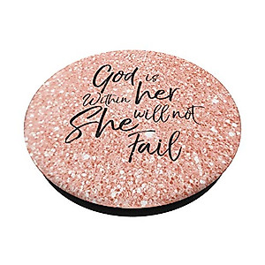 God is Within Her Christian Woman Bible Verse Pink Scripture PopSockets Swappable PopGrip