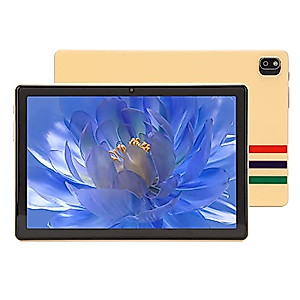 Tablet PC, 1960x1080 IPS Tablet 100240V 6G RAM 128G ROM for Home Travel (Yellow)