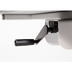 Stand Up Desk Store Crank Adjustable Height Single Column Rolling Mobile Standing Desk (White Frame/Black Top, 40" Wide)