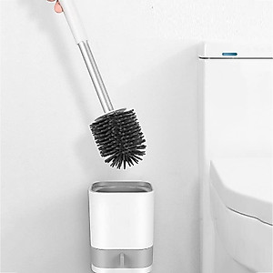 Toilet Brush Toilet,Toilet Brush,Bathroom Brush,Bathroom Cleaning Drainable Toilet Brush Holder Wall Mounted Toilet Brush Toilet Cleaning Tools Bathroom Accessories (Color : TPR Brush Head)
