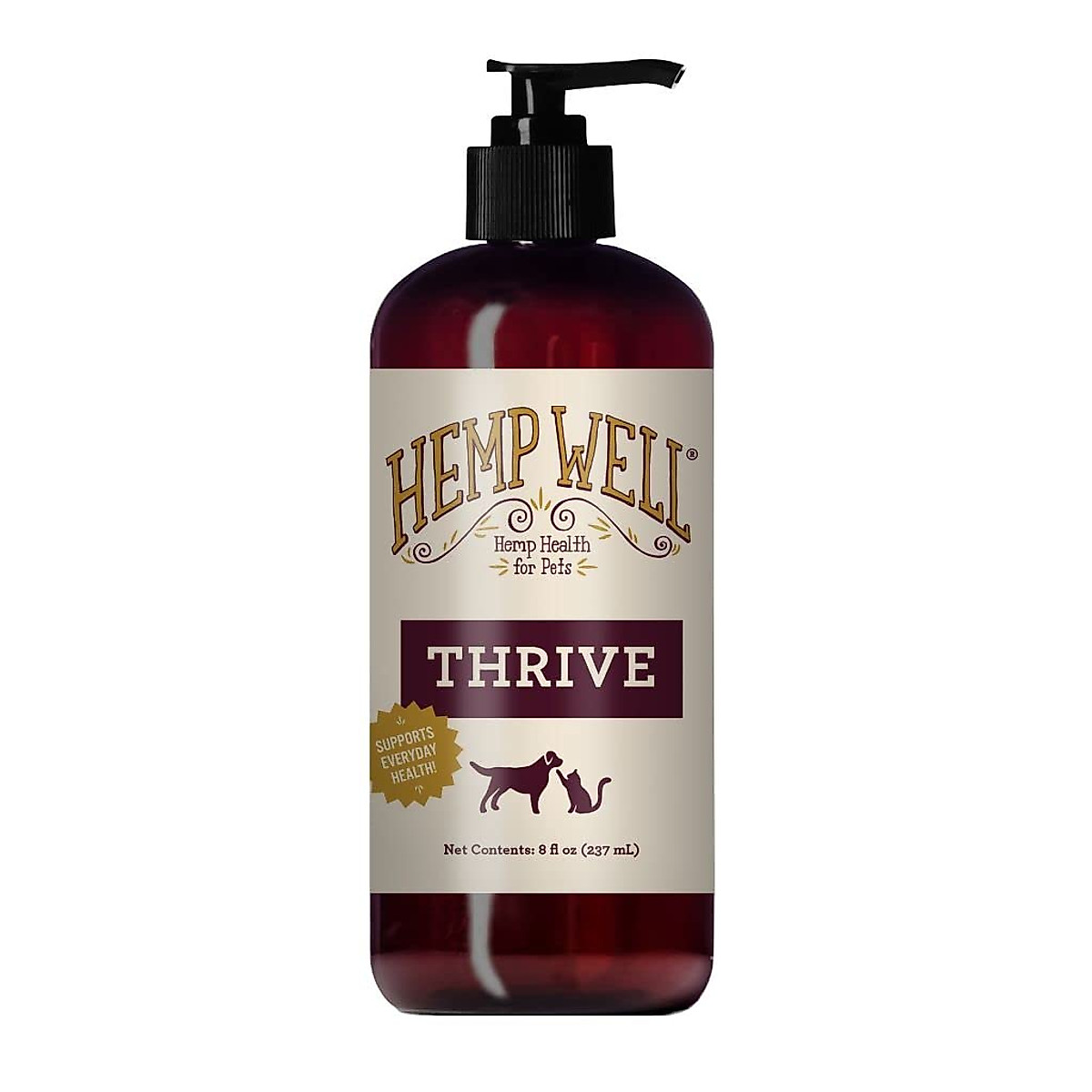 Hemp Well Thrive Pet Oil for Cats and Dogs, Everyday Supplement for Overall Health, Hip, Joint, and Heart Health, Organically Sourced - 8 Ounce