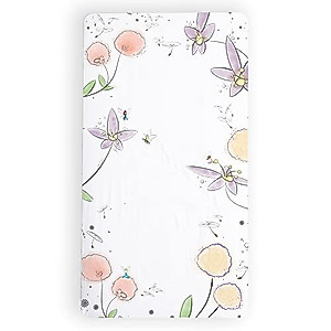 JumpOff Jo - Fitted Crib Sheet, Super Soft Breathable 100% Cotton Baby Crib Sheet for Standard Crib Mattresses and Toddler Beds, 28 in. x 52 in. - Fairy Blossom