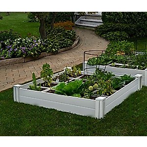 Vita VT17104 48in x 7.5in GRO Grid Garden Bed, 7.38" H, White