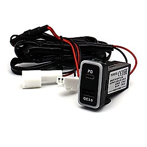 MOTONG for Toyota Vigo PD Type C USB Power Socket, USB C & Quick Charge 3.0 Car Charger USB Adapter Port Socket for Smartphone/Pad/Tablet