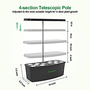 Herb Garden Kit Indoor - 12 Pods Hydroponics Growing System Indoor Garden, Indoor Gardening System with Sprouting Kit, 6L Smart Water Tank, Height Adjustable, Indoor Herb Garden with Grow Light