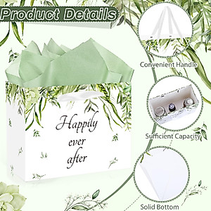 Wedding Paper Gift Bag Bridal Shower Gift Bag with Tissue Paper Card Christmas Bride to Be Wrapping Paper Bag Engagement Wedding Shower Bags for Wedding Bride Engagements Anniversary Birthday Gifts