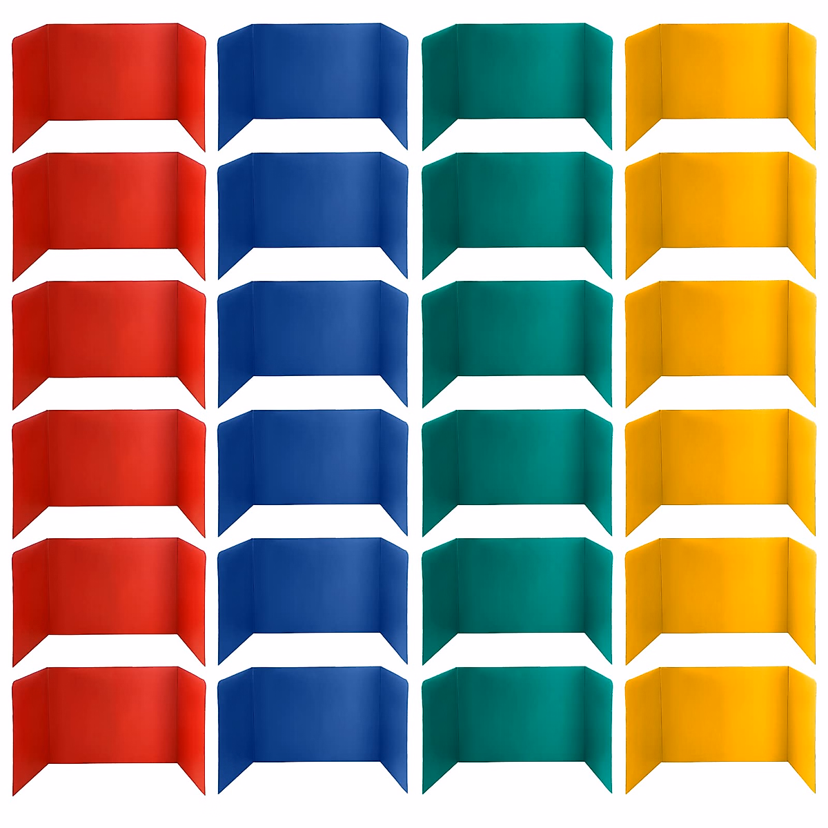 Desk Dividers for Students Privacy Boards Classroom Privacy Folders for Student Desks Testing Privacy Panel Partitions Study Carrel Desk Trifold Privacy Panel for Student, 4 Colors (32 Pieces)