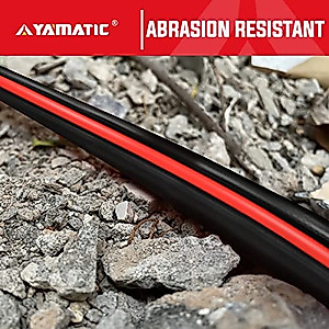 YAMATIC Medium Duty Garden Hose 25 ft, 300psi All-Weather Water Hose, 5/8 inch Outdoor Hose with Solid Brass Connector for Home Watering Needs