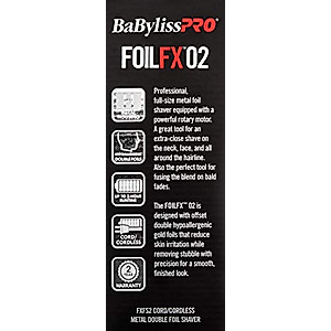 BaBylissPRO Barberology Double Foil Shaver, FXFS2 SILVERFX Professional Electric Shaver