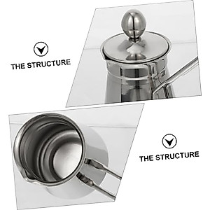 SHOWERORO 1pc Milk Foam Cup Milk Steaming Milk Maker Espresso Pitcher Coffee Milk Jug Espresso Pot Milk Frother Cup Hot Chocolate Tea Creamer Coffee Frothing Pitcher 201 Stainless Steel