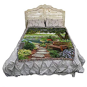 Pure Country Weavers Tranquil Garden Blanket - When Someone You Love Becomes A Memory - Sympathy Bereavement Gift Tapestry Throw Woven from Cotton - Made in The USA (72x54)