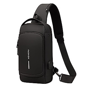USB Charging Sport Sling Anti-Theft Shoulder Bag, Waterproof Anti Theft Sling Bag, Crossbody Bags Chest Daypack