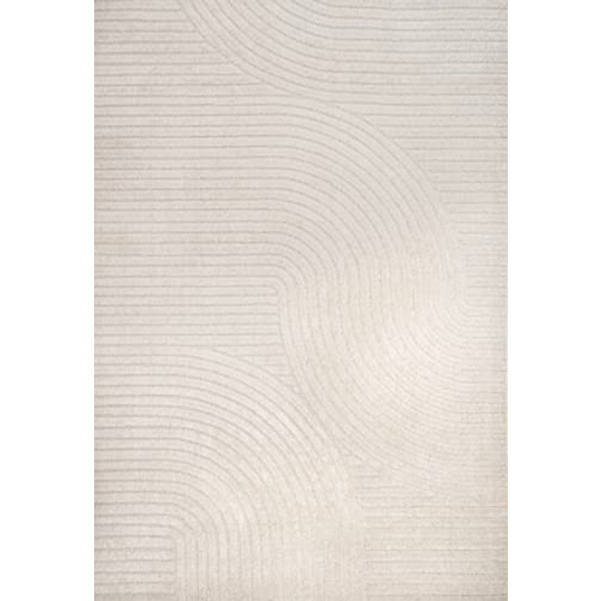 JONATHAN Y SCN100B-8 Skagen Minimalist Curve Geometric Indoor Area Rug, Modern, Contemporary, Coastal, Geometric, Bohemian, Bedroom, Kitchen, Living Room, Non Shedding, Ivory/Cream, 8' x 10'
