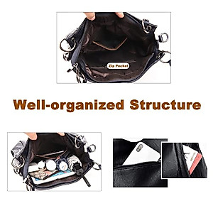 WENICER Hobo Bags for Women Leather Purses and Handbags Large Hobo Purse Shoulder Bags with Adjustable Shoulder Strap-Red