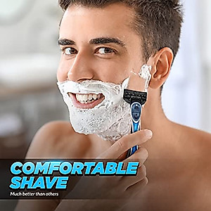 The Ultimate 5 Razors for Men – Premium Shaving Razors for Men with 5 Razor Blades – Exfoliating Bar and Aloe Vera Infused Lubricant – Removable Face Razor Head with Sharp Flexible Blades